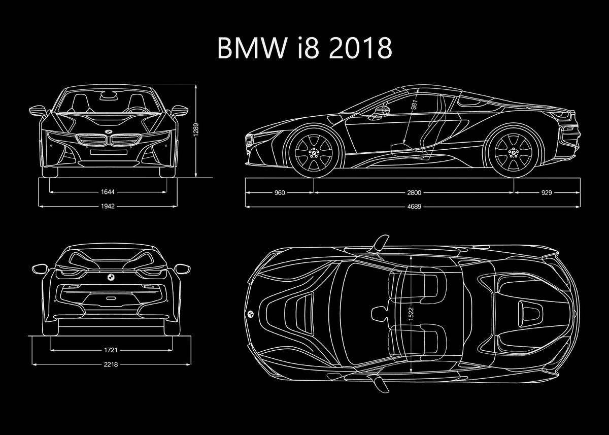 'BMW i8 2018 ' Poster by Number Nine | Displate