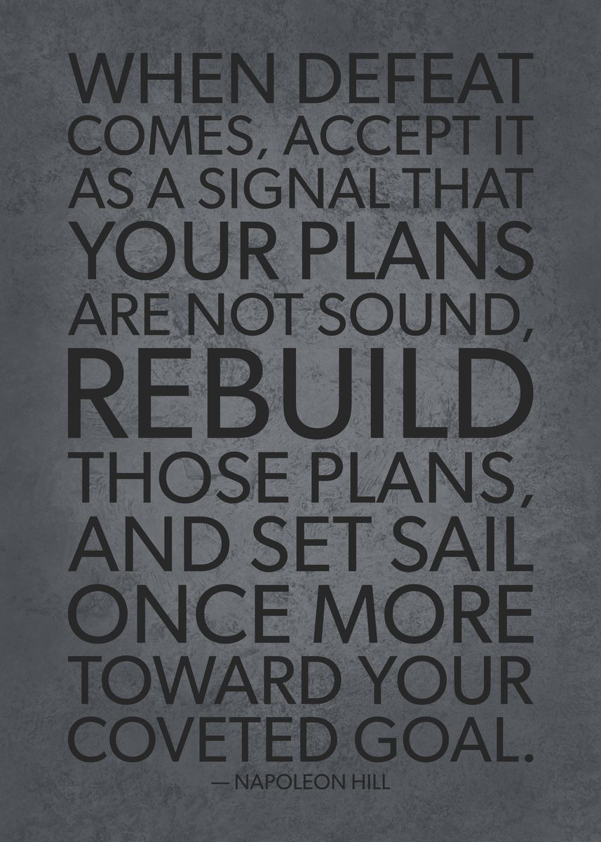 'When Defeat Comes' Poster, picture, metal print, paint by CHAN | Displate