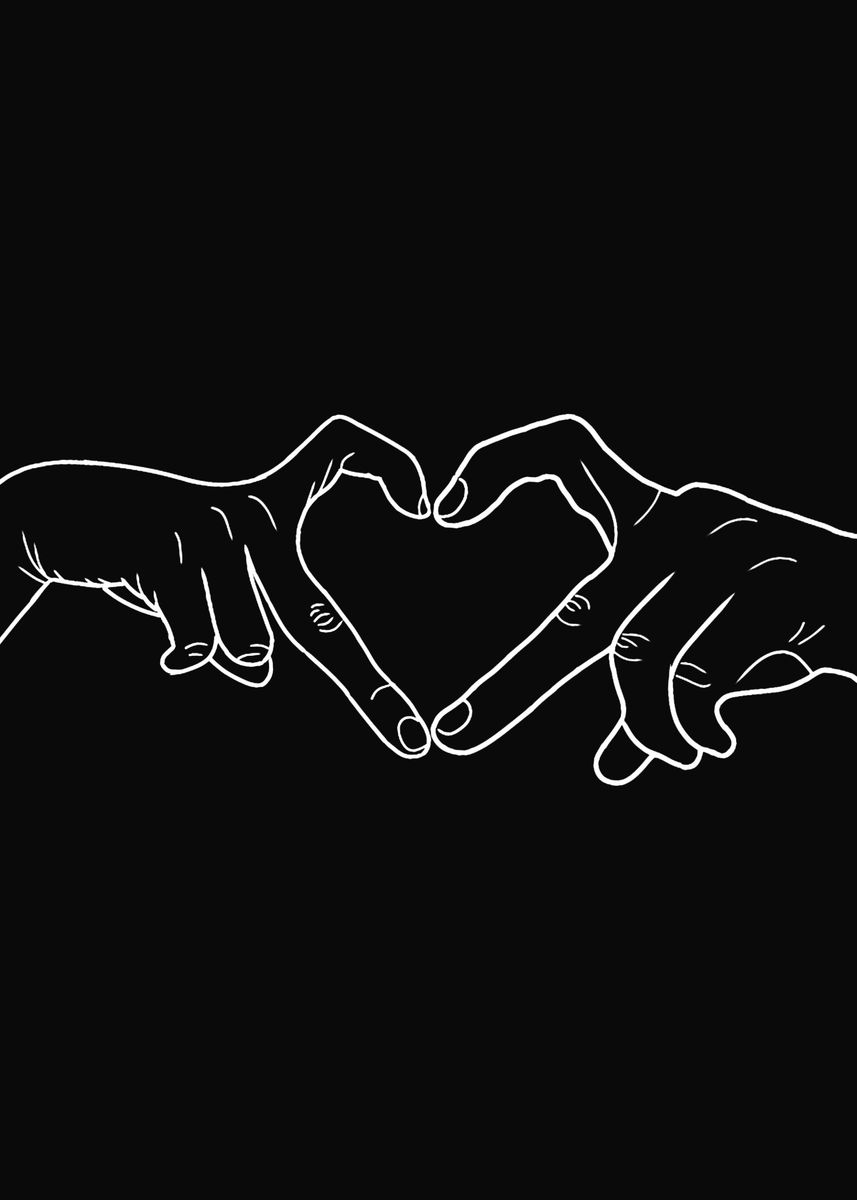 'hands minimalist ' Poster, picture, metal print, paint by Lunzii Art ...