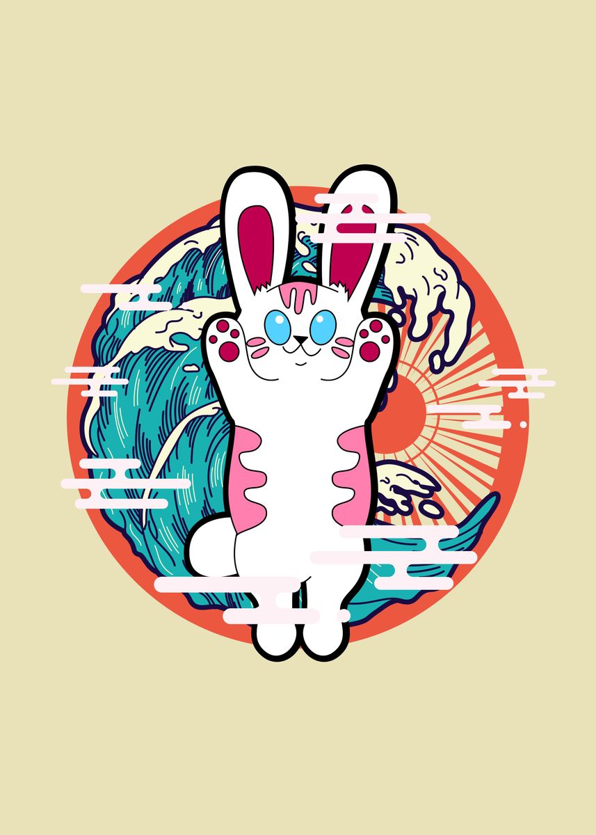 'Rabbit illustration' Poster, picture, metal print, paint by ...
