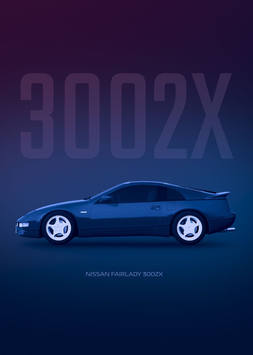 'Nissan Fairlady 300ZX Z32' Poster, picture, metal print, paint by ...