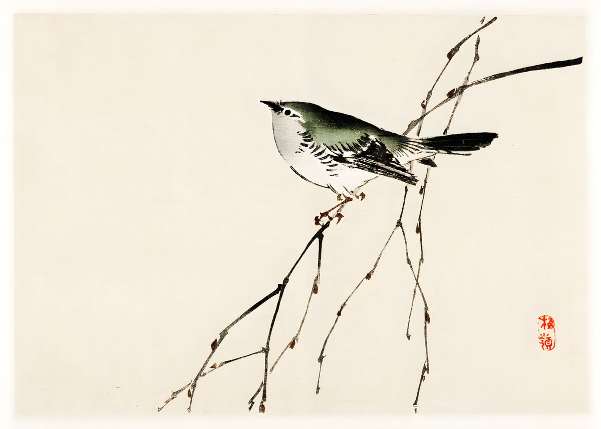 'Ukiyo e Sparrow Bird' Poster by kagezami | Displate