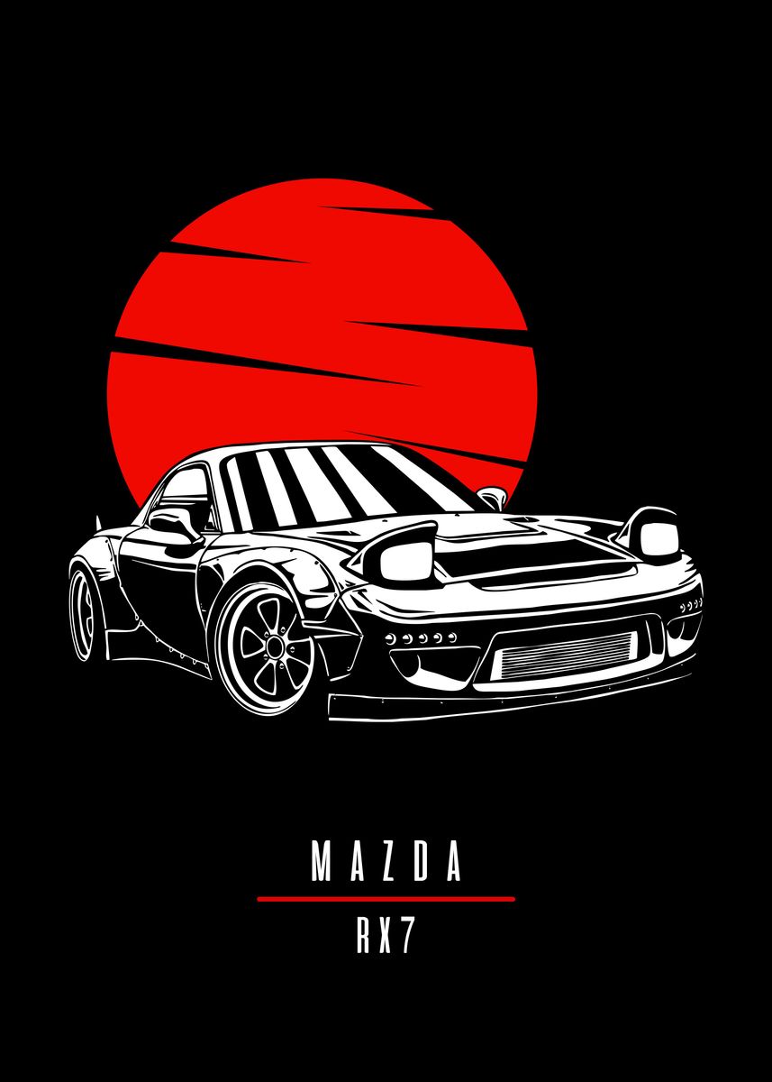 'Mazda RX7' Poster by Faissal Thomas | Displate