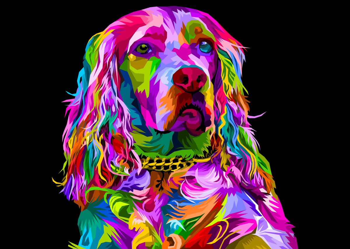 'Colorful cocker spaniel' Poster by Le Duc Hiep | Displate