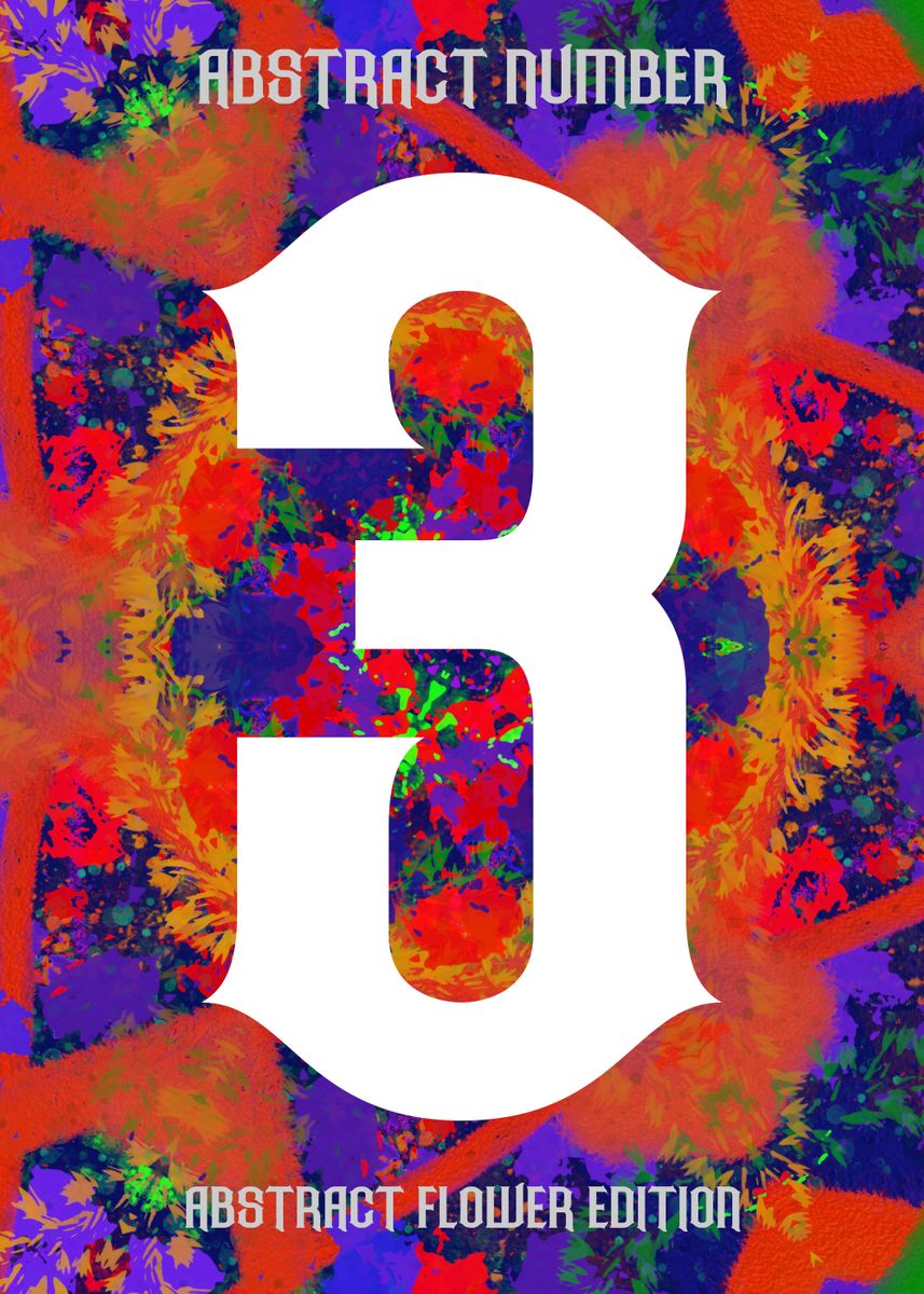 'Number 3' Poster, picture, metal print, paint by Shichiro Ken | Displate