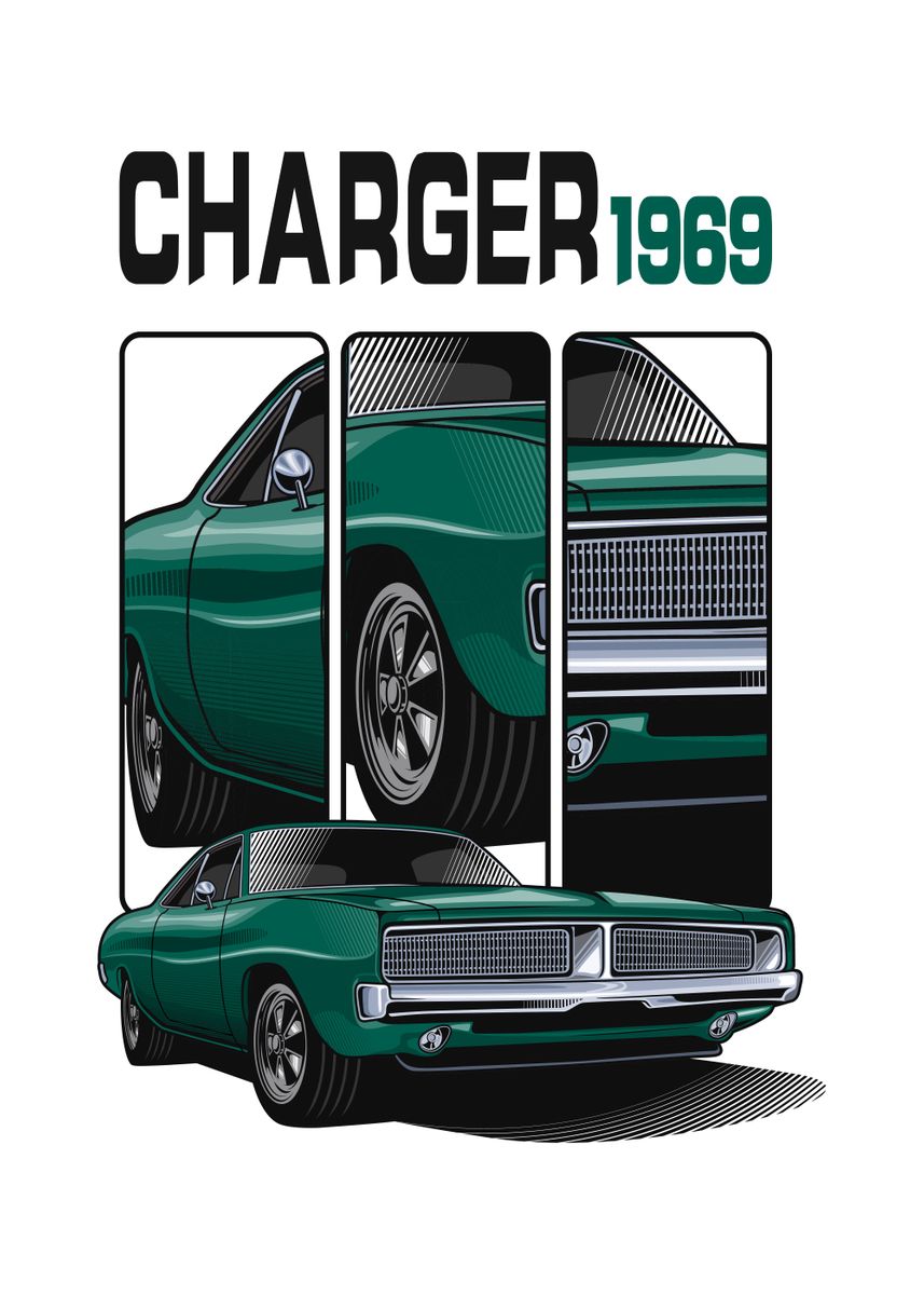 'Dodge Charger' Poster, picture, metal print, paint by Hasnaa Art ...