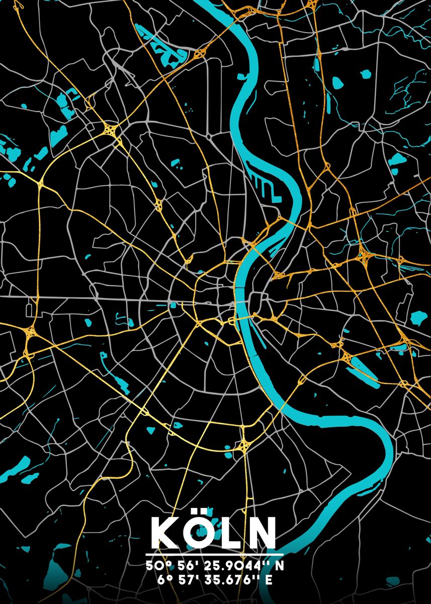 'Koln Germany' Poster, picture, metal print, paint by Clayborne Frank ...