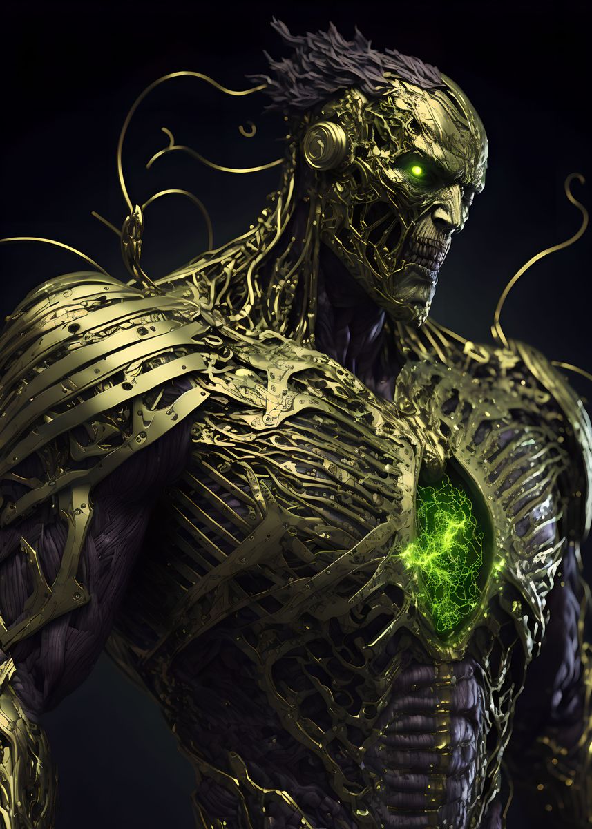 'Cyber Green' Poster, picture, metal print, paint by Lukasz Kobylka ...