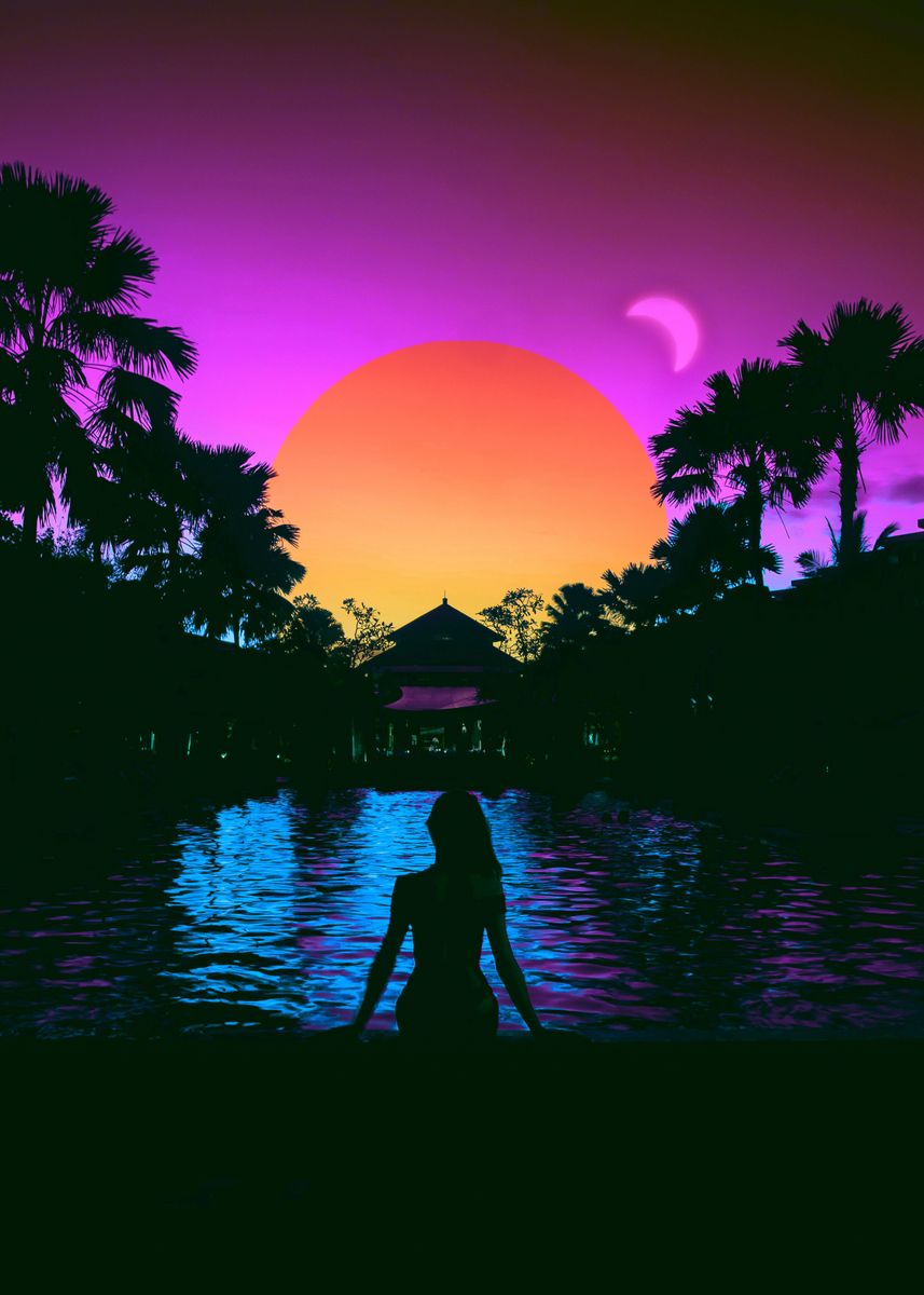 'Summer Sunrise' Poster, picture, metal print, paint by Braxxaz | Displate