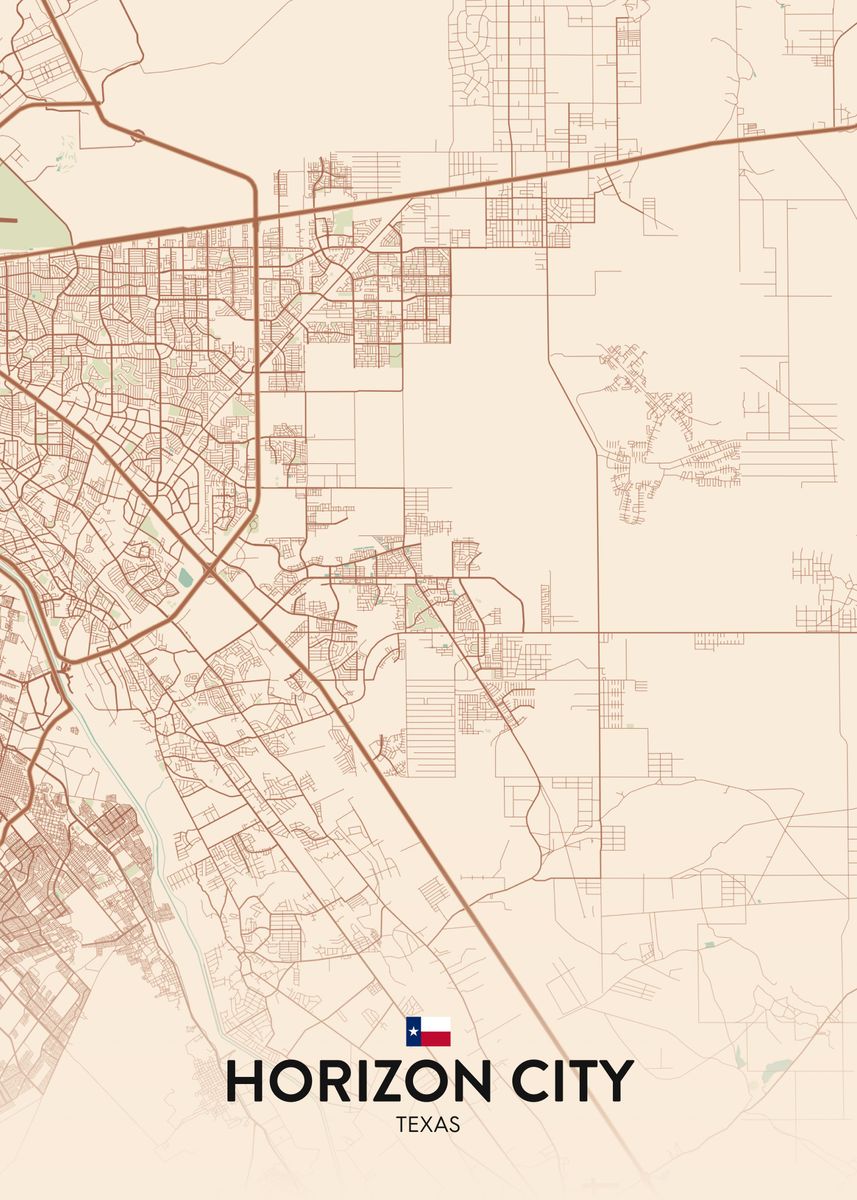 'Horizon City TX' Poster, picture, metal print, paint by IMR Designs ...