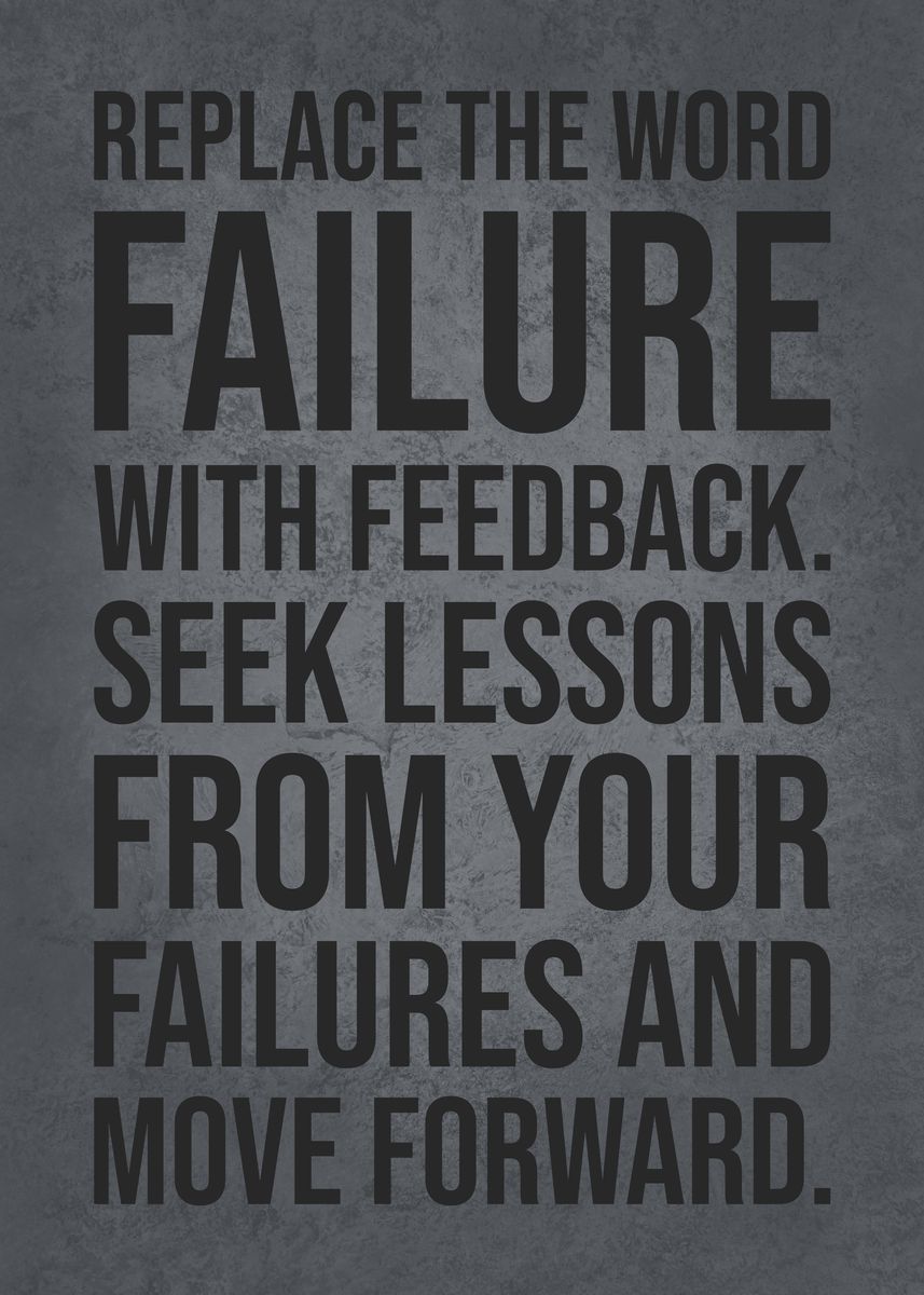 'Failure vs Feedback' Poster, picture, metal print, paint by CHAN ...
