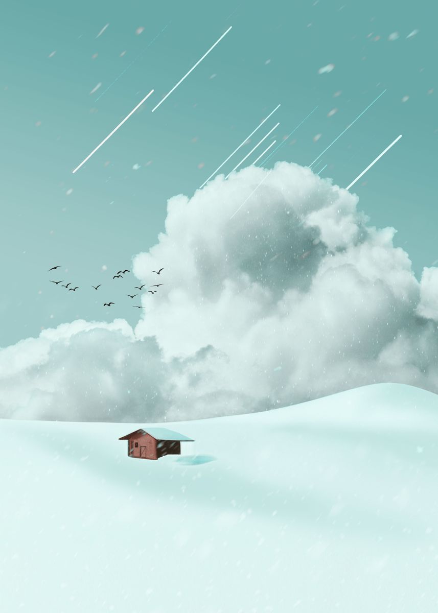 'Snowing Clouds' Poster, picture, metal print, paint by ProPhoto RGB ...