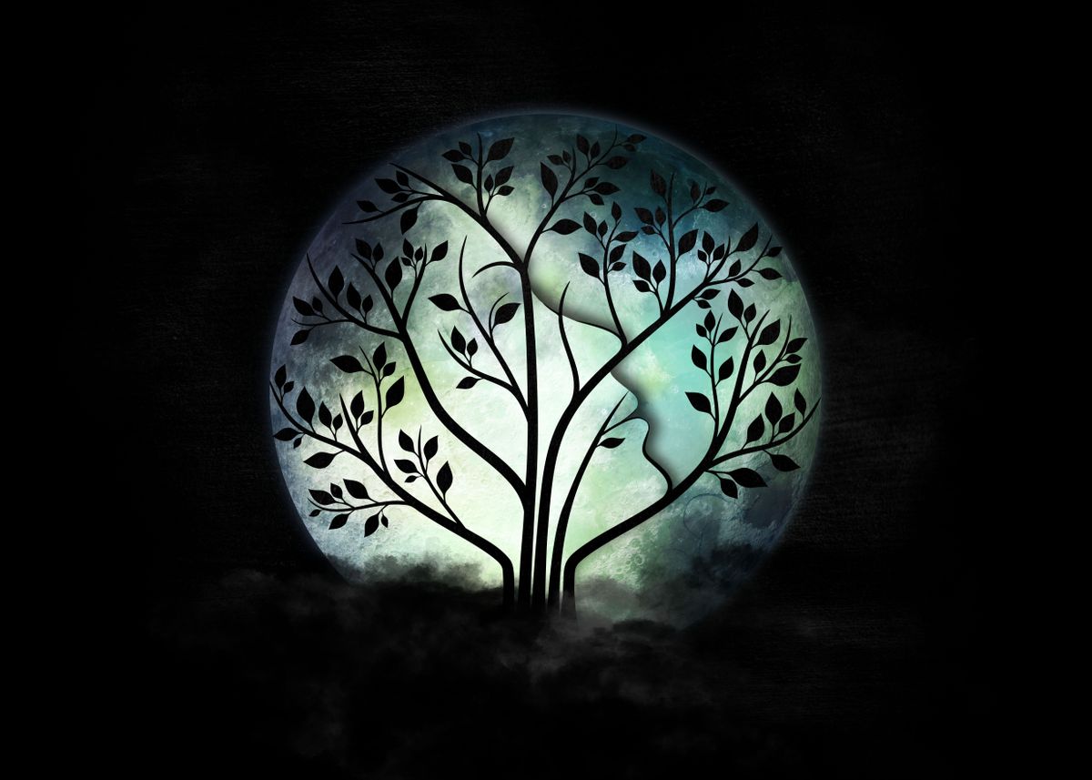 'Moon illusions' Poster by Lioudmila Perry | Displate