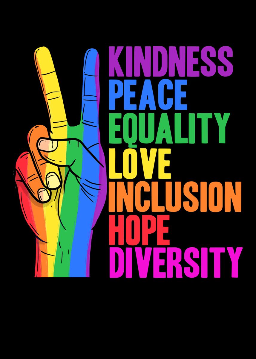 'Kindness Peace Equality' Poster, picture, metal print, paint by ZS C O ...