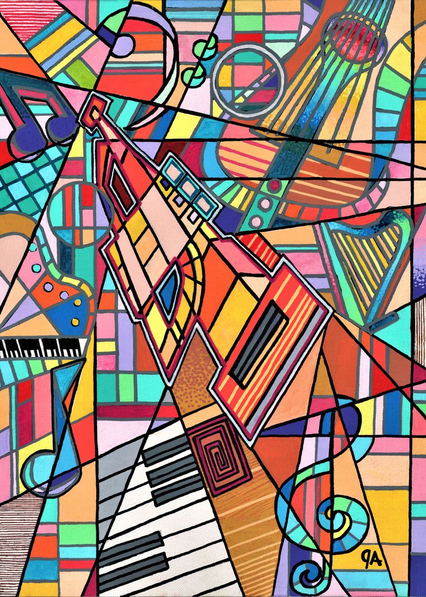 'Music And Geometry' Poster, picture, metal print, paint by Jeremy ...