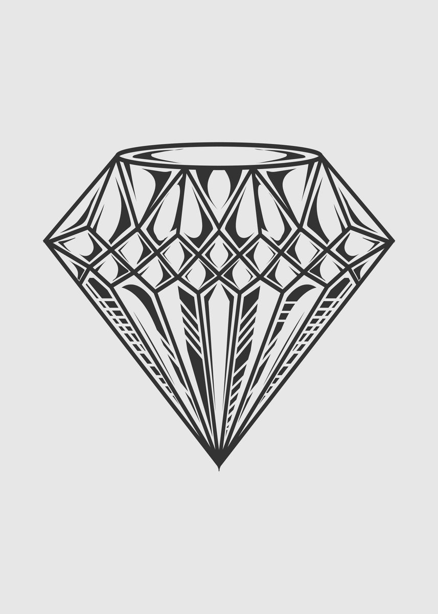 'vintage diamond ' Poster, picture, metal print, paint by wan studio 50 ...