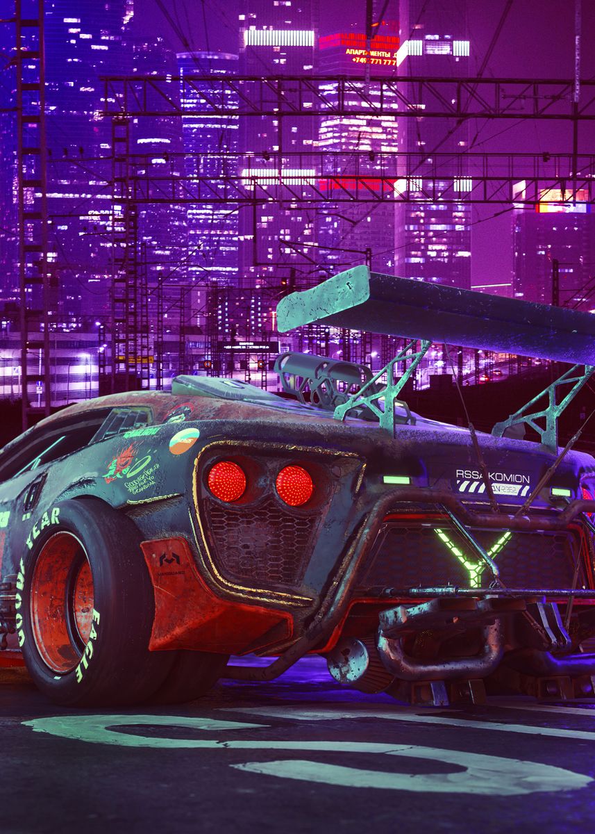 'Car Neon Futuristic' Poster, picture, metal print, paint by Light ...