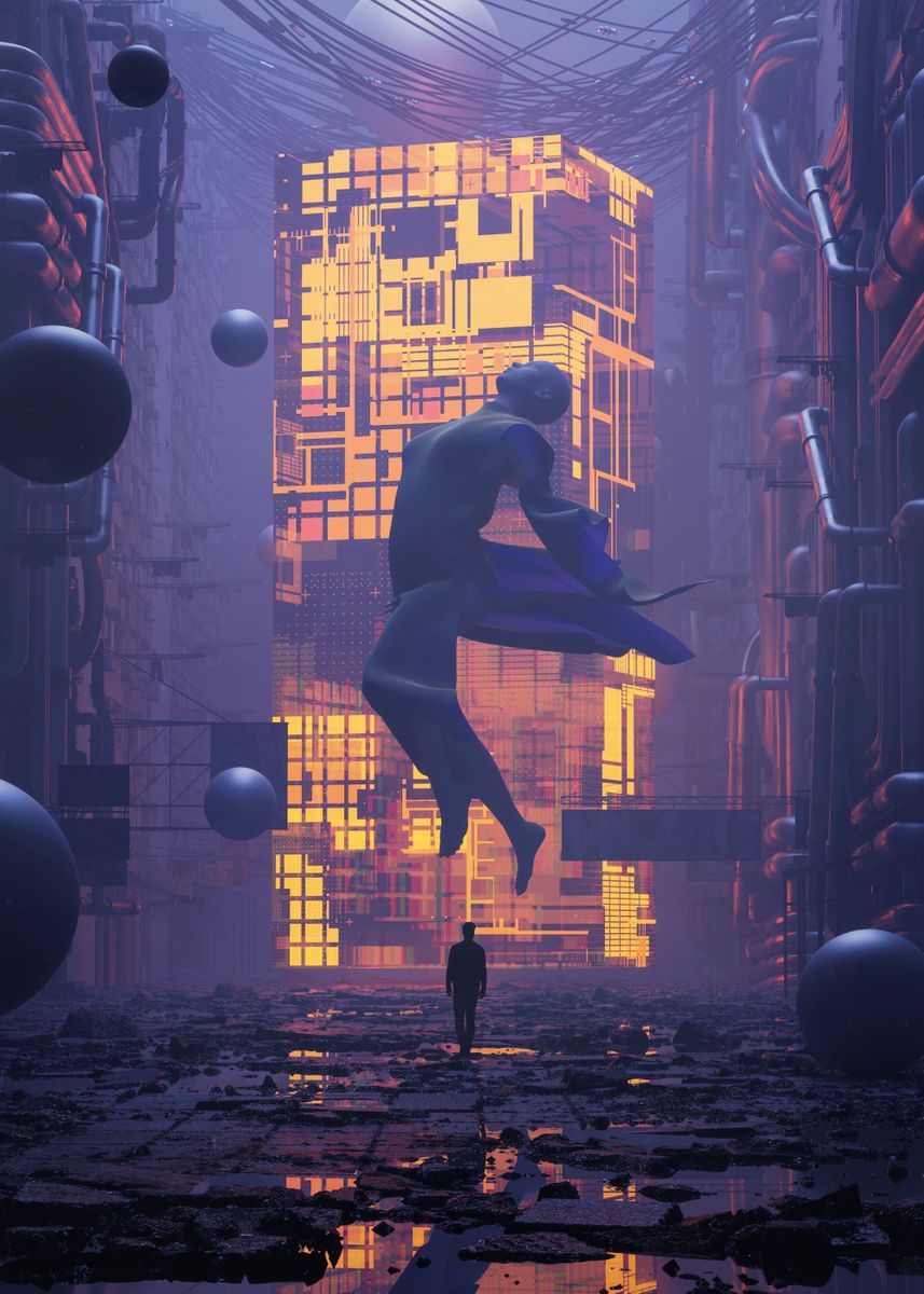 'High Tech' Poster, picture, metal print, paint by adix | Displate