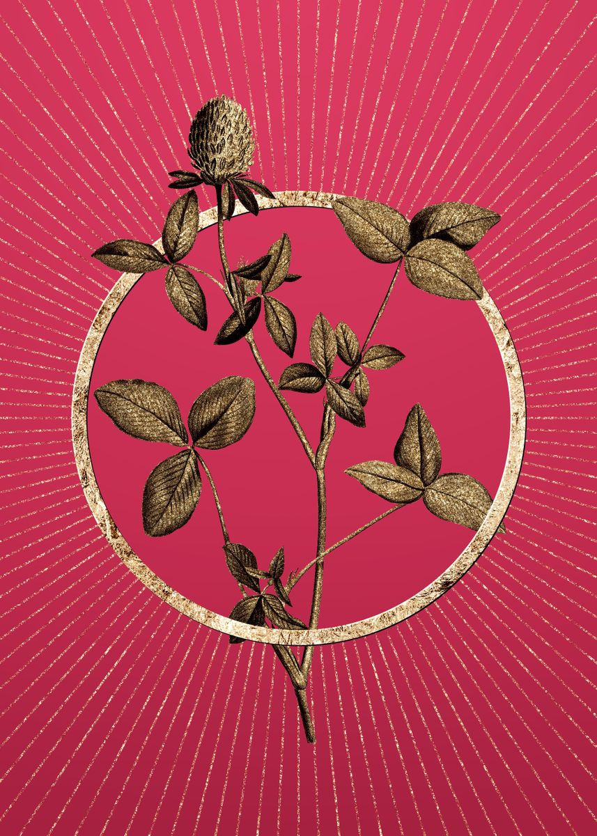 'Viva Magenta Pink Clover' Poster by Holy Rock Design | Displate