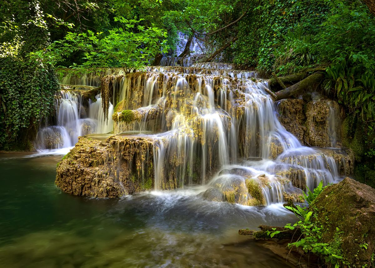 'Cascade waterfalls' Poster by Eduard Zayonchkovski | Displate