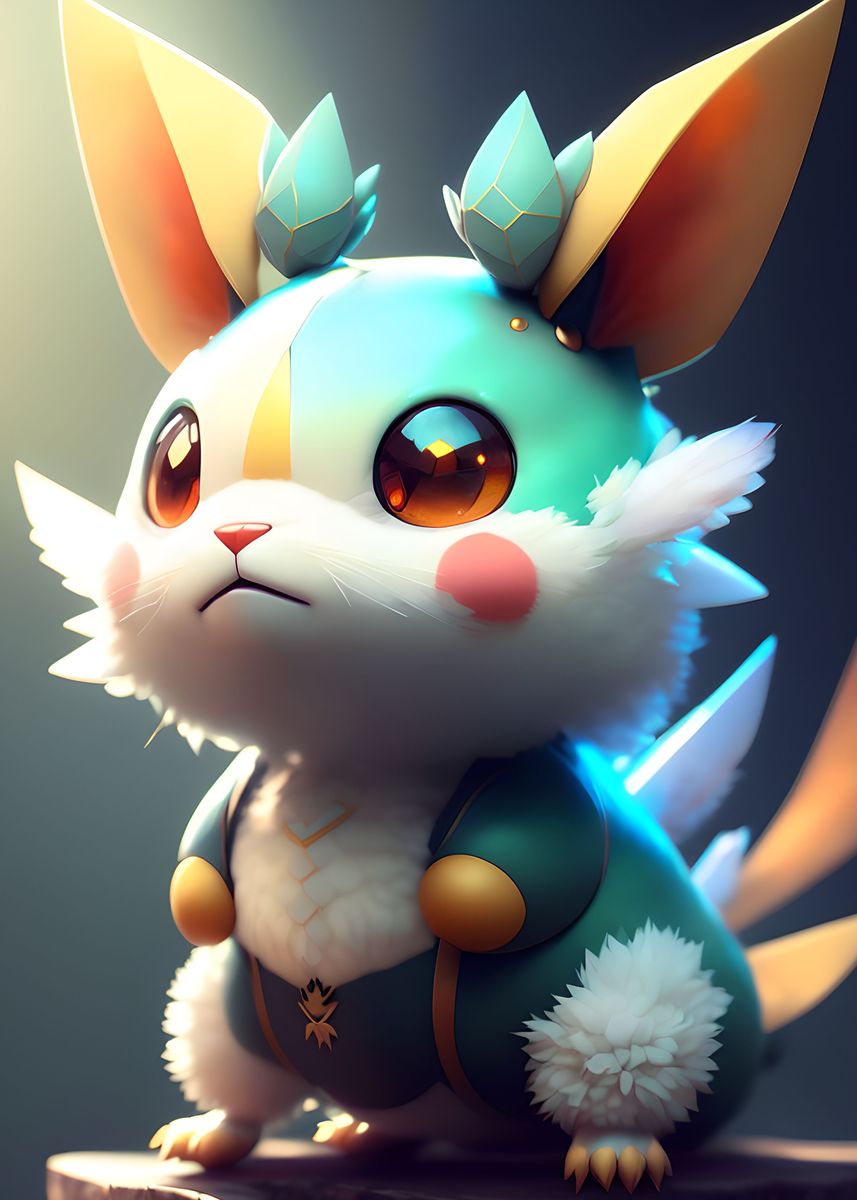 'Cute Pocket Monsters' Poster by Lukasz Kobylka | Displate