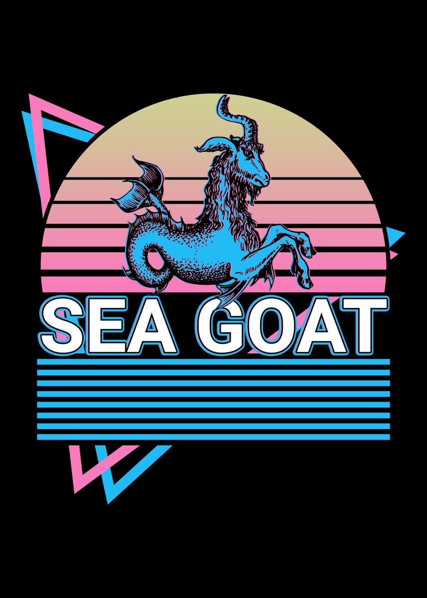 'Sea Goat Mythical Creature' Poster, picture, metal print, paint by ...