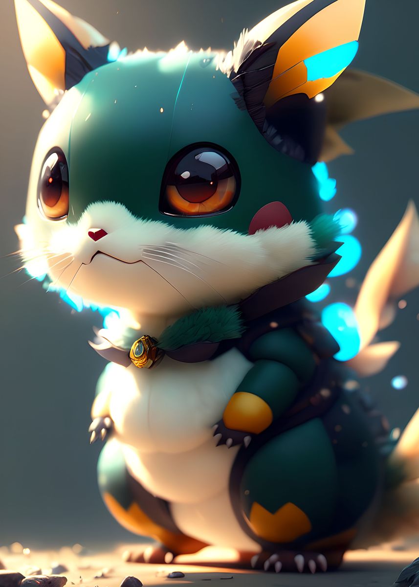 'Cute Pocket Monsters' Poster by Lukasz Kobylka | Displate