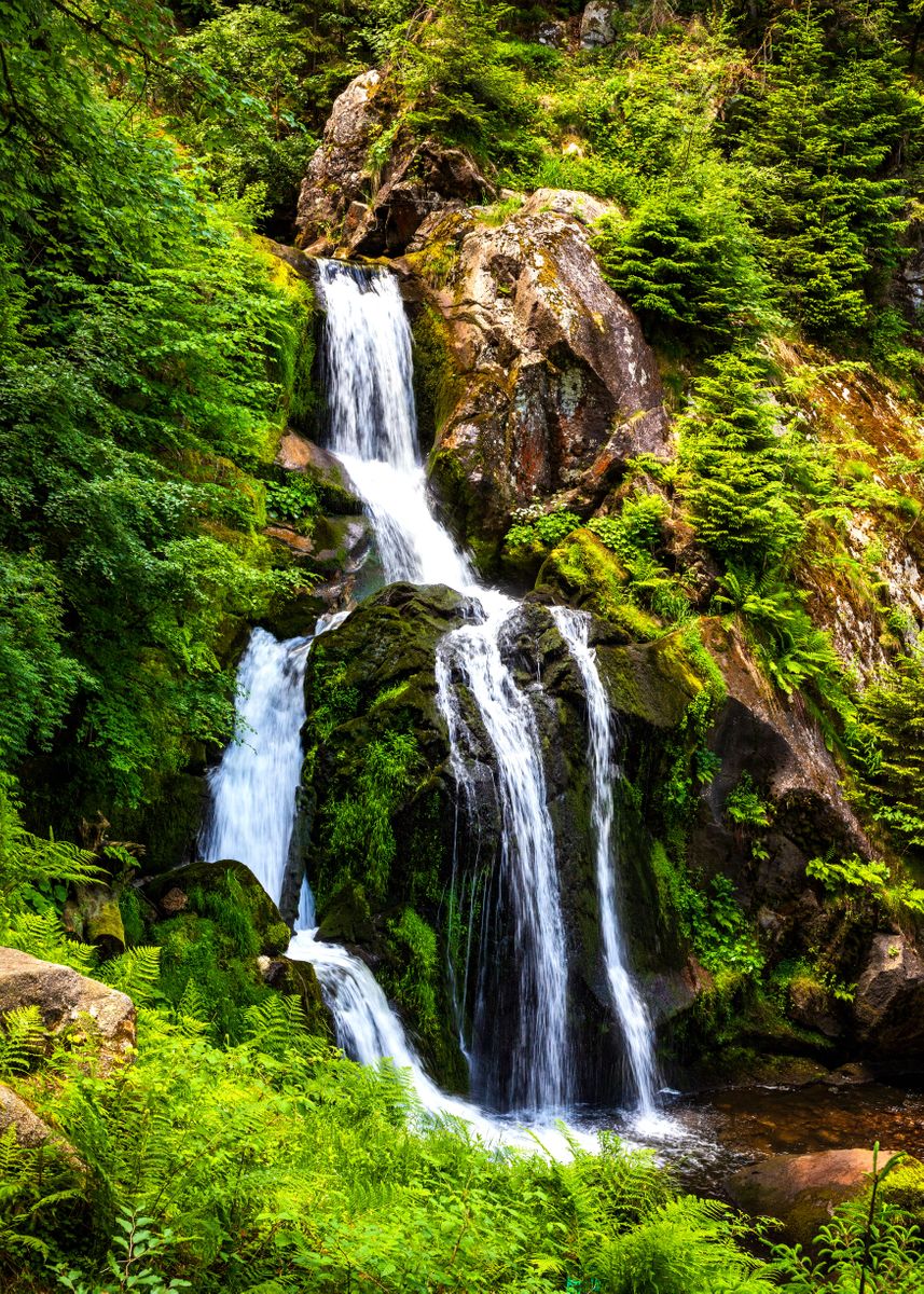 'Cascade waterfalls' Poster, picture, metal print, paint by Eduard ...
