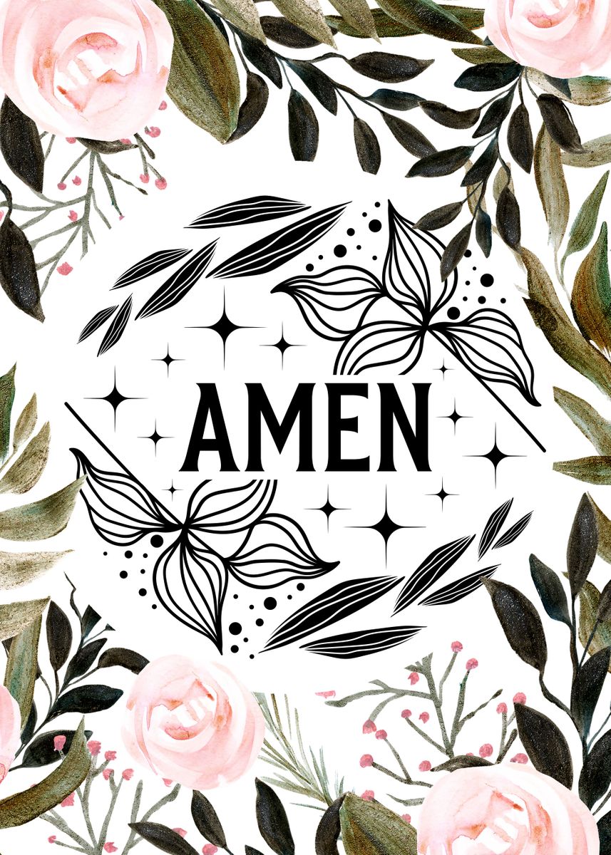 'Amen' Poster, picture, metal print, paint by Juliana RW | Displate