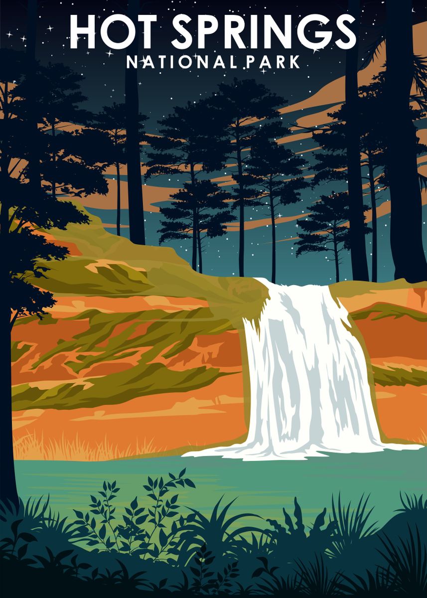 'Hot Springs National Park' Poster, picture, metal print, paint by Jorn ...