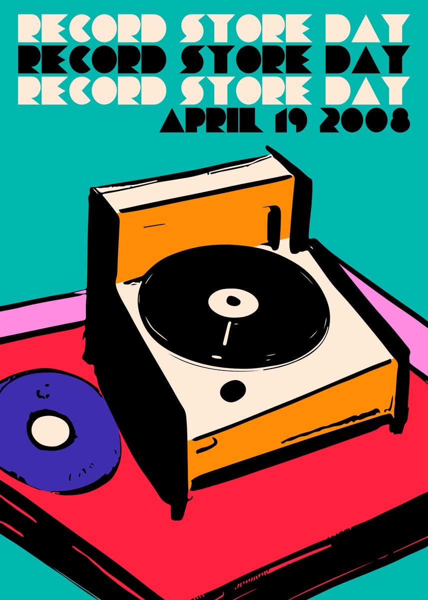 'Record Store Day 2008' Poster, picture, metal print, paint by ...