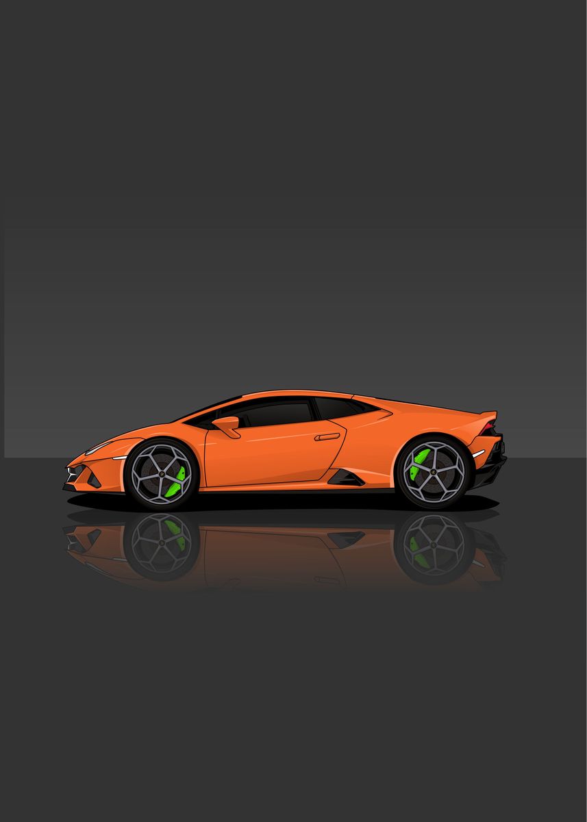 'Cartoon Car Lamborghini' Poster by Dodi Firdaus | Displate