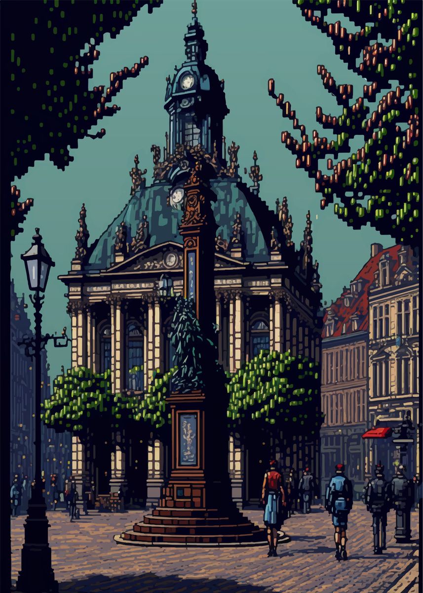 'Aachen pixel art' Poster, picture, metal print, paint by M Art | Displate
