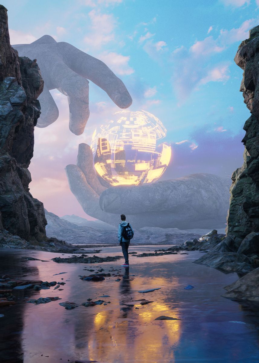 'Another World' Poster, picture, metal print, paint by adix | Displate