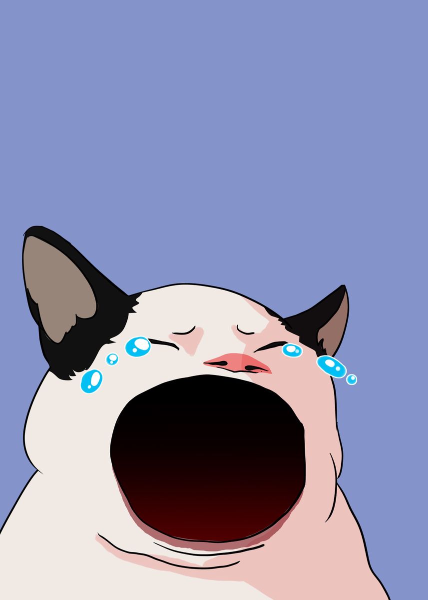 'crying cat' Poster, picture, metal print, paint by hafis ardiansyah ...