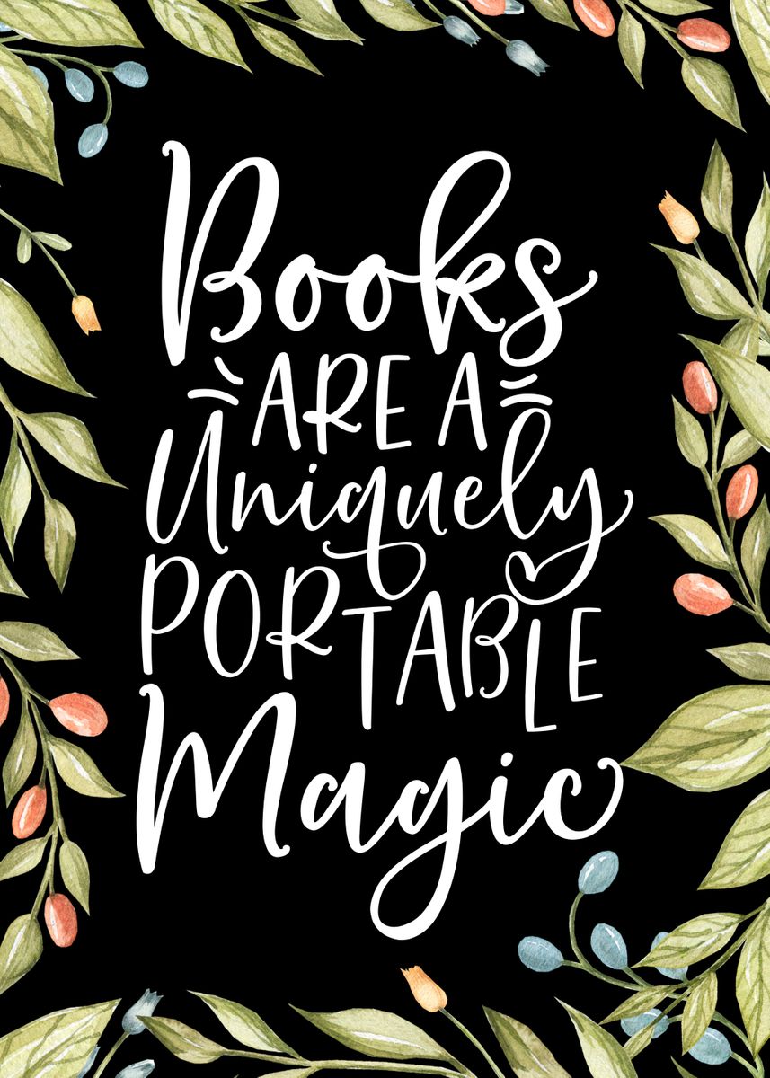 'Books and Magic' Poster, picture, metal print, paint by Juliana RW ...