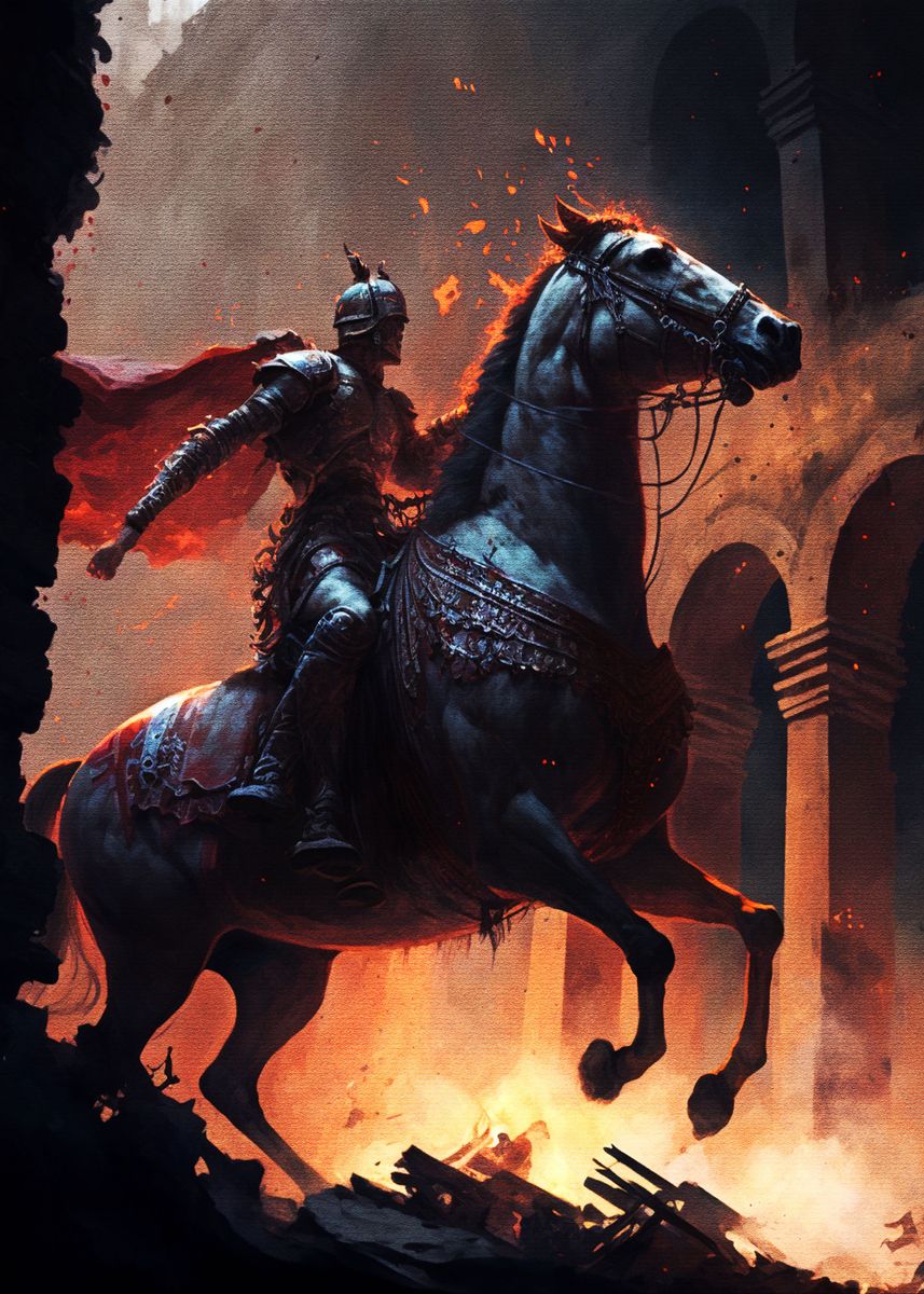 'Cavalry in war' Poster, picture, metal print, paint by Muh Asdar ...