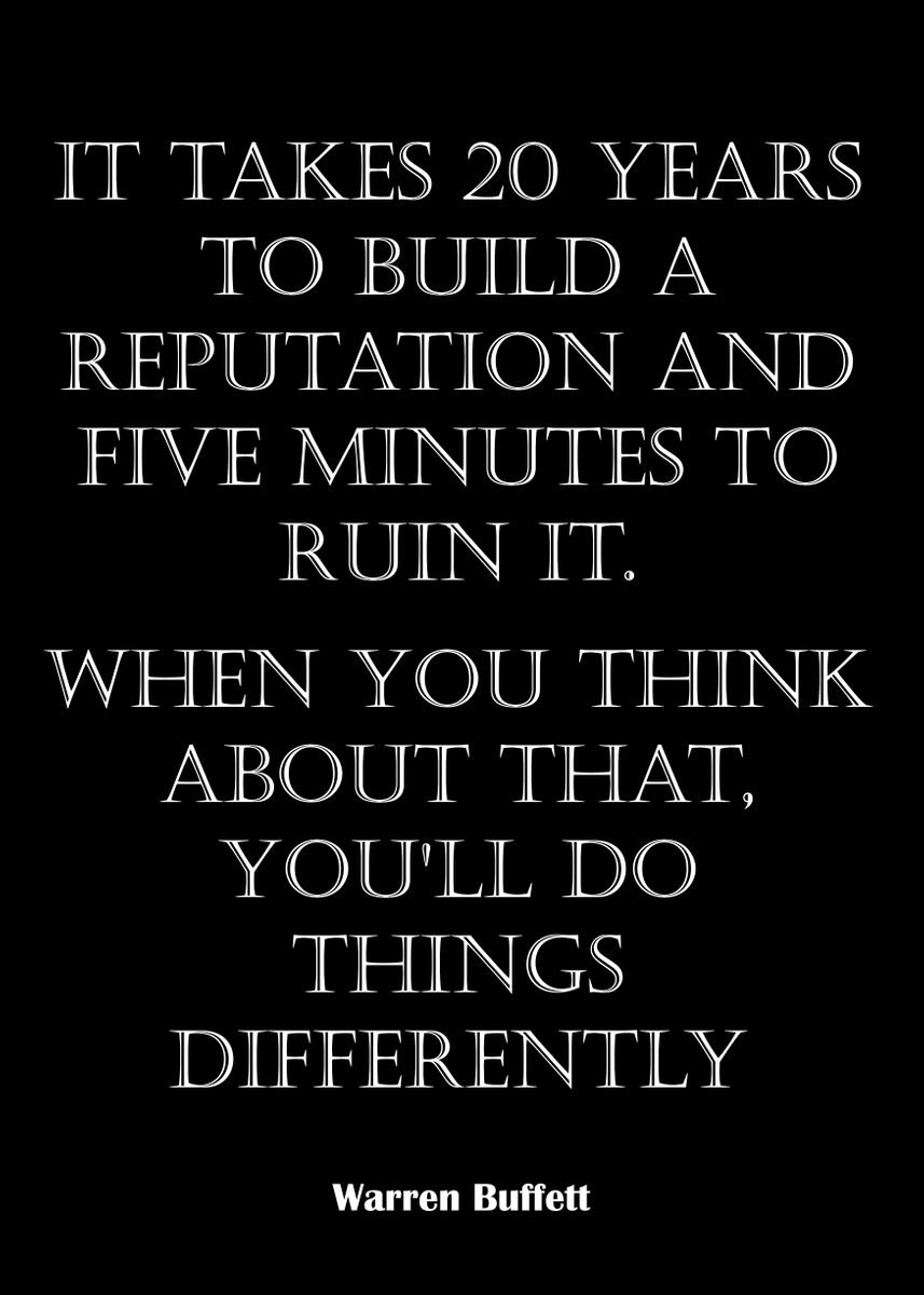 'Warren Buffett Reputation' Poster, picture, metal print, paint by ...