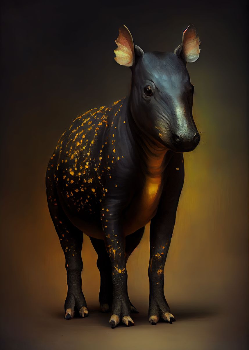'Asian Malayan Tapir' Poster, picture, metal print, paint by Alexandru ...