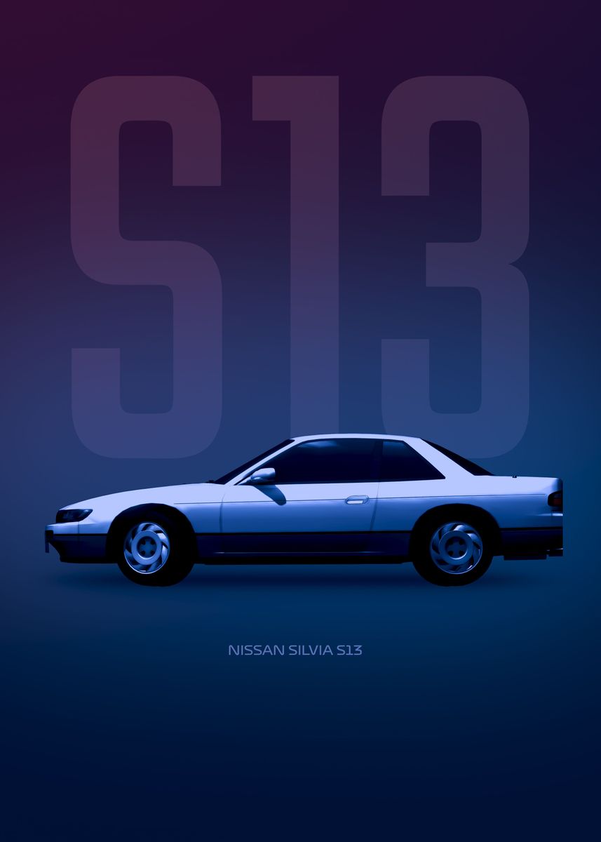 'Nissan Silvia S13' Poster, picture, metal print, paint by Basues ...
