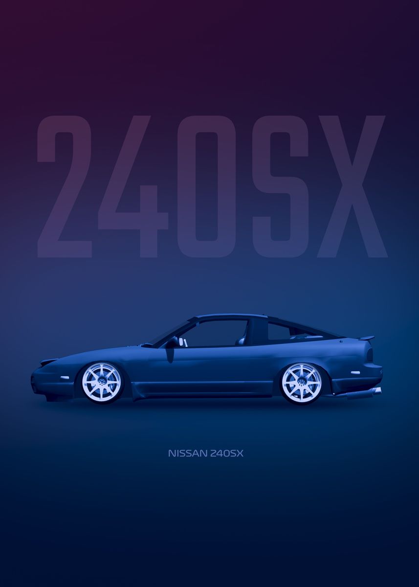 'Nissan 240 SX' Poster, picture, metal print, paint by Basues | Displate