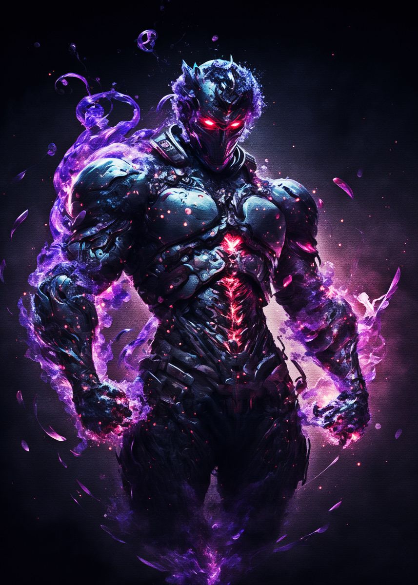 'Dark ninja purple aura' Poster, picture, metal print, paint by Muh ...