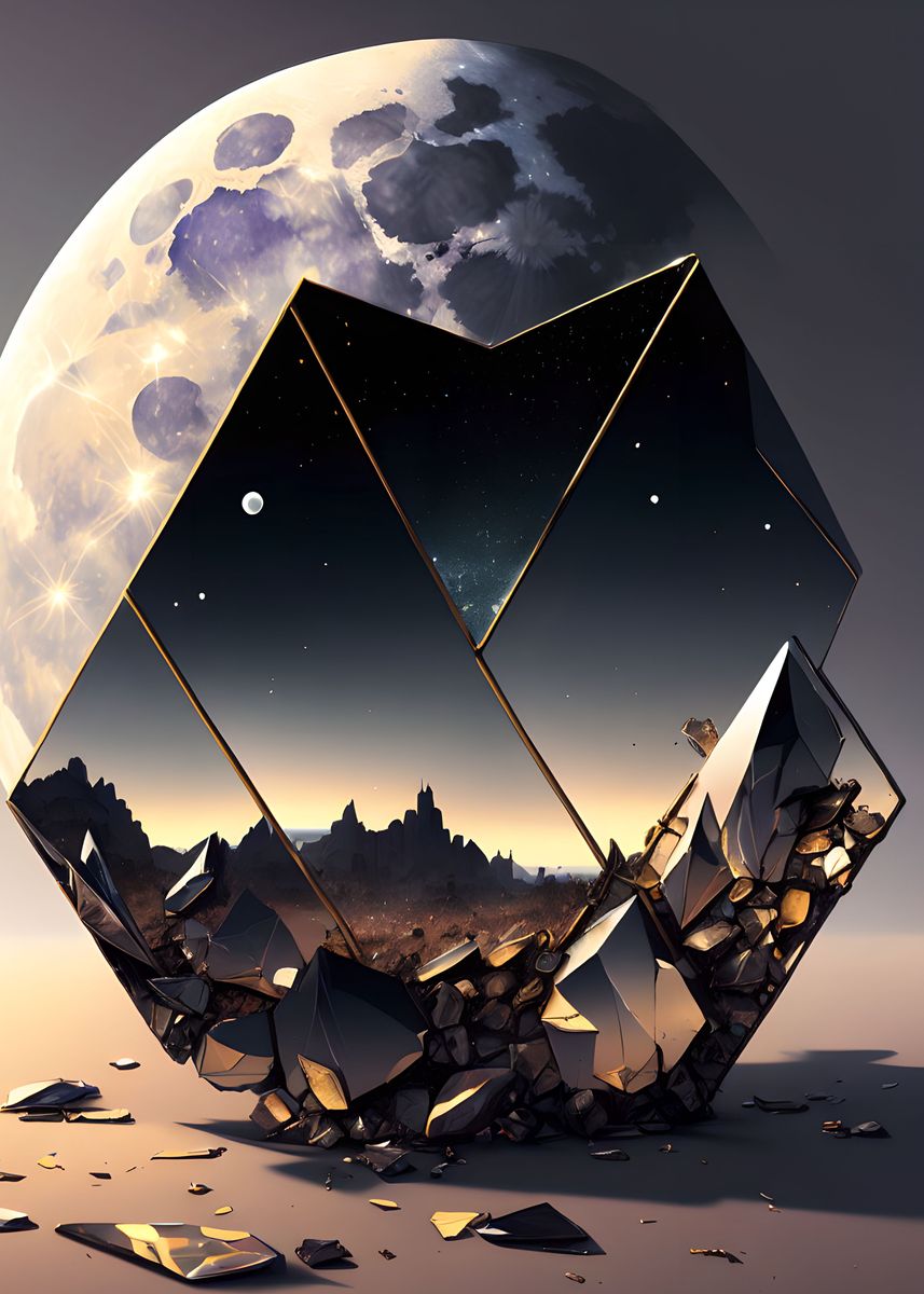 'Broken mirror' Poster, picture, metal print, paint by Lukasz Kobylka ...