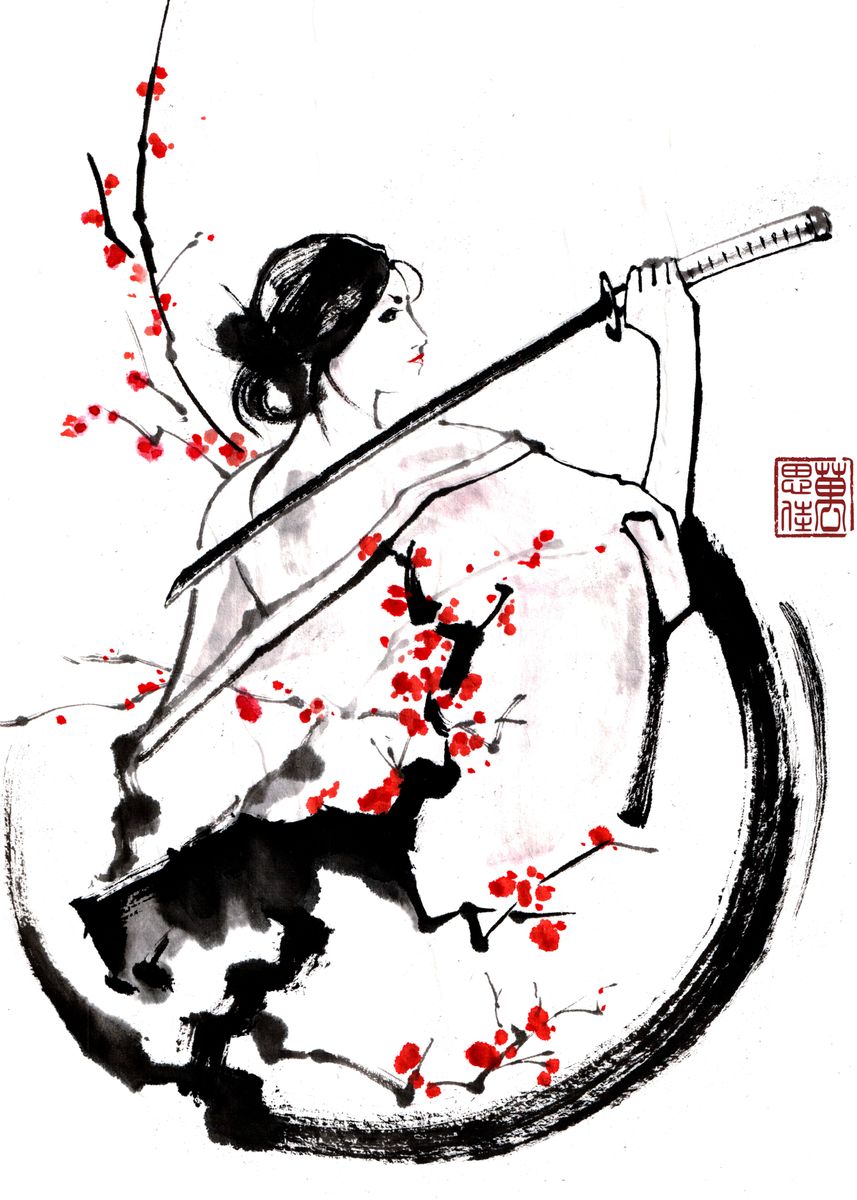 ' Beauty and Blade' Poster, picture, metal print, paint by Dark Swan ...