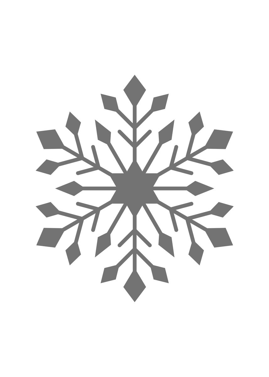 'Grey White Snowflake' Poster, picture, metal print, paint by SoulArt ...