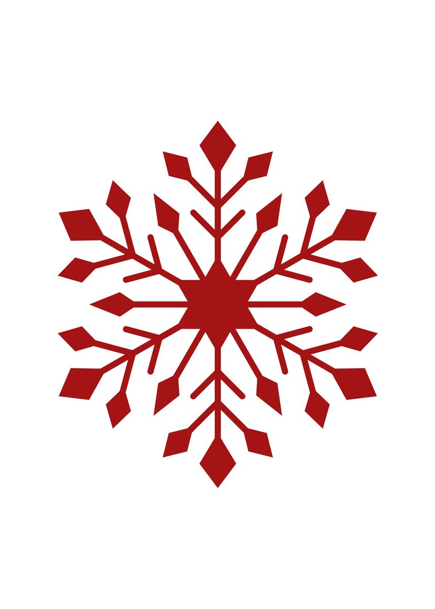 'Red Snowflake' Poster, picture, metal print, paint by SoulArt Shop ...