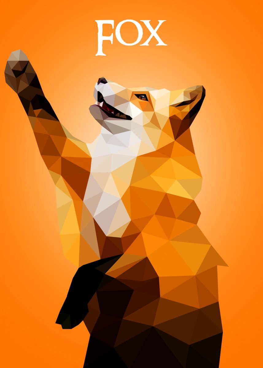 'Fox' Poster, picture, metal print, paint by Dare Neil | Displate