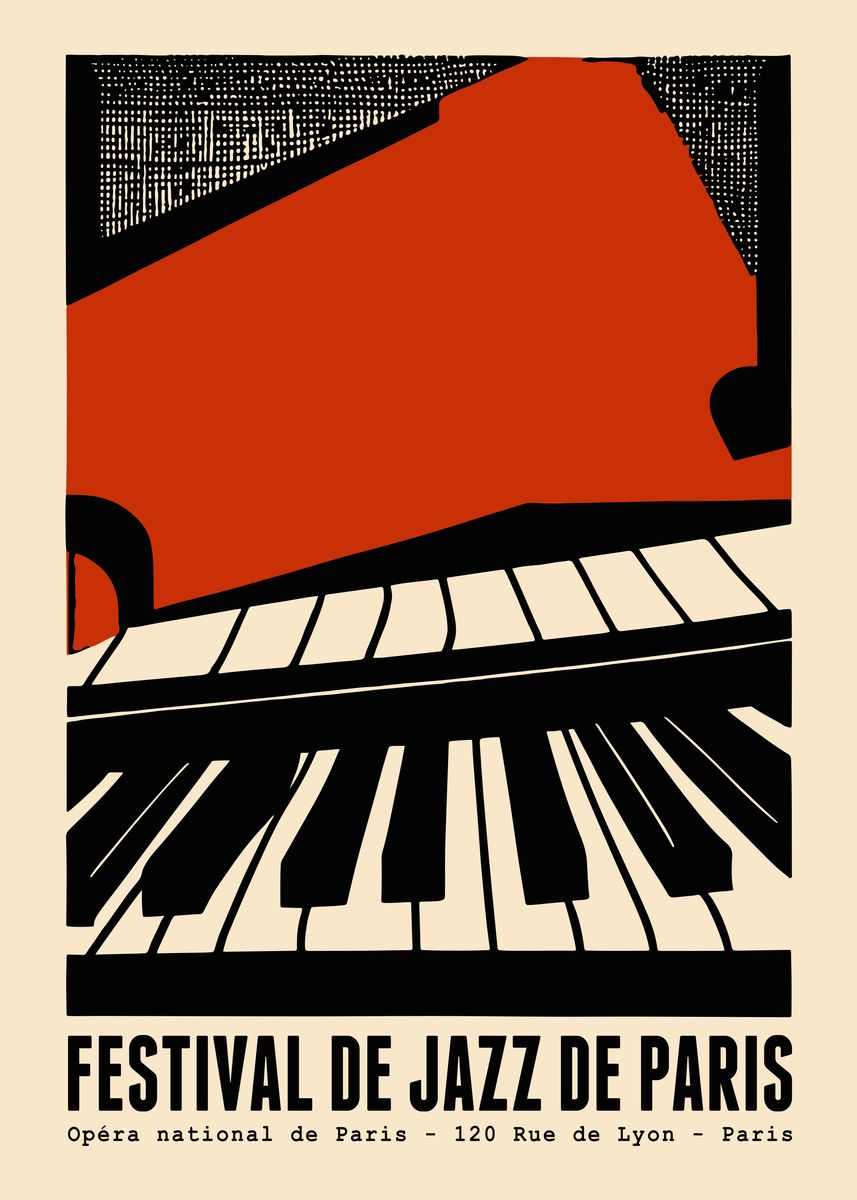 'Festival de Jazz de Paris' Poster, picture, metal print, paint by BluePinkPanther | Displate