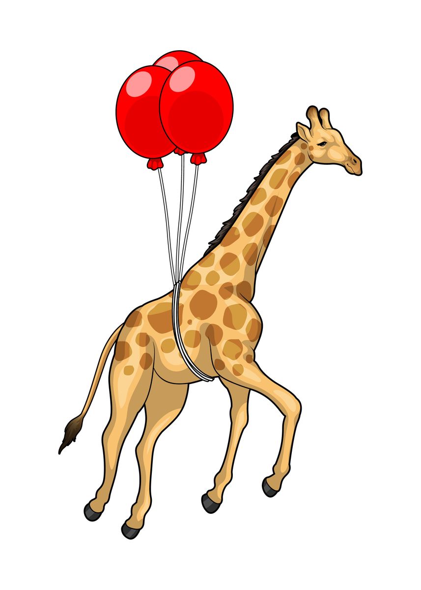 'Giraffe Balloon' Poster, picture, metal print, paint by Markus ...