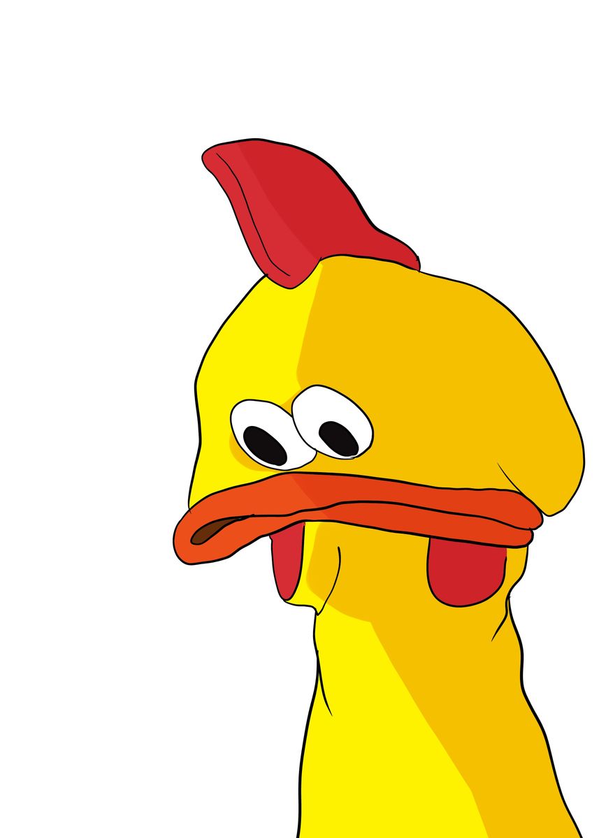 'sad chicken toy' Poster, picture, metal print, paint by hafis ...